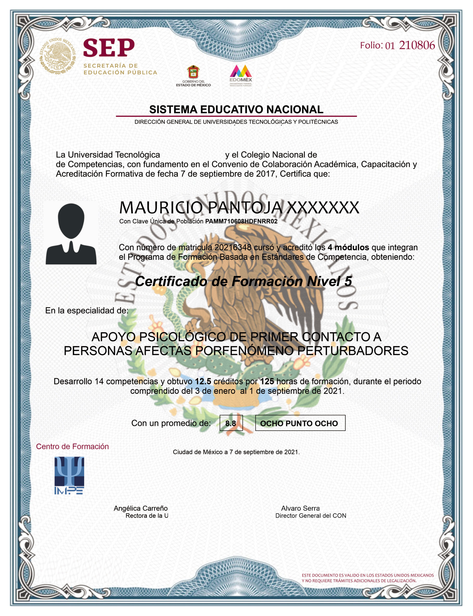 Proceso para obtener la Constancia oficial SEP. – Instituto Nacional de ...